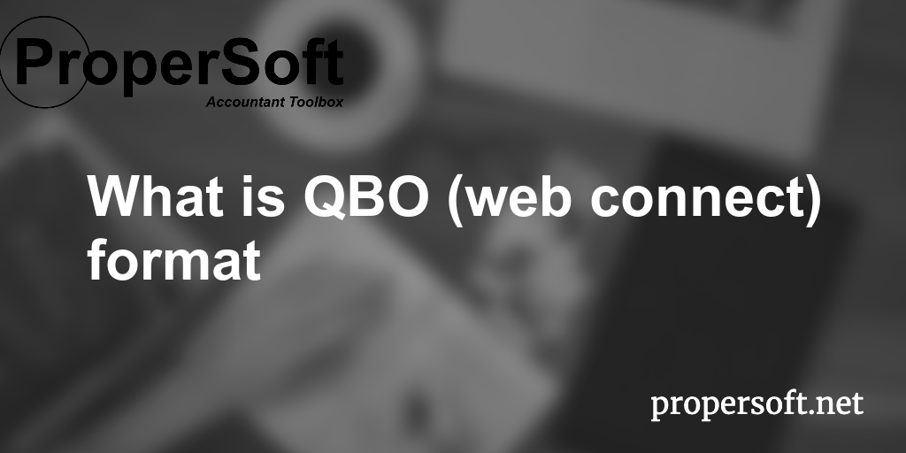 What is QBO (web connect) format